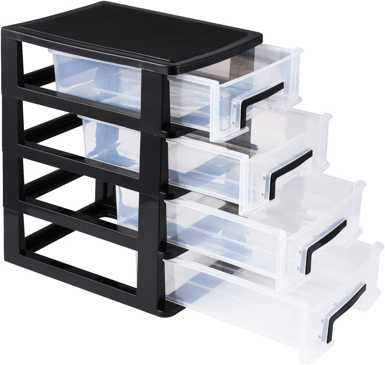 Amazon.com: DOITOOL Plastic Drawer Type Closet Four- layer Storage ...