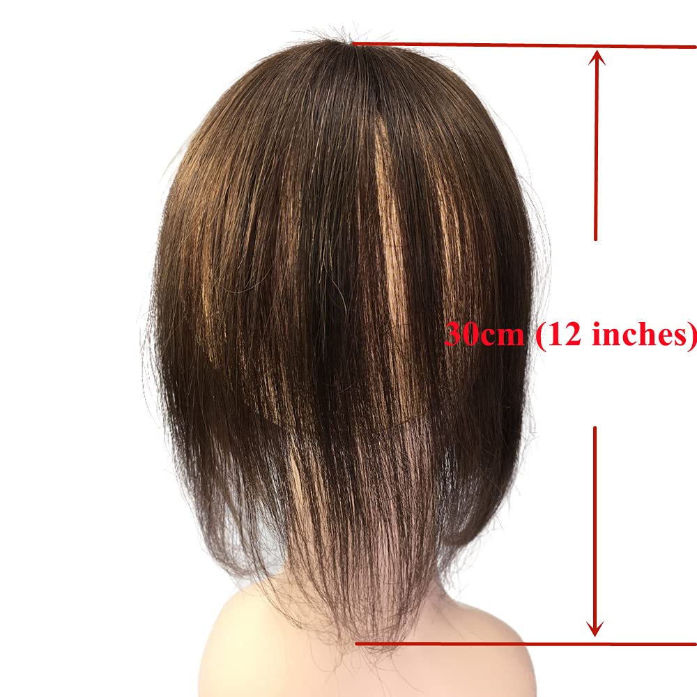 12inch Invisible Human Hair Toppers For Women Thin Clip In Crown ...
