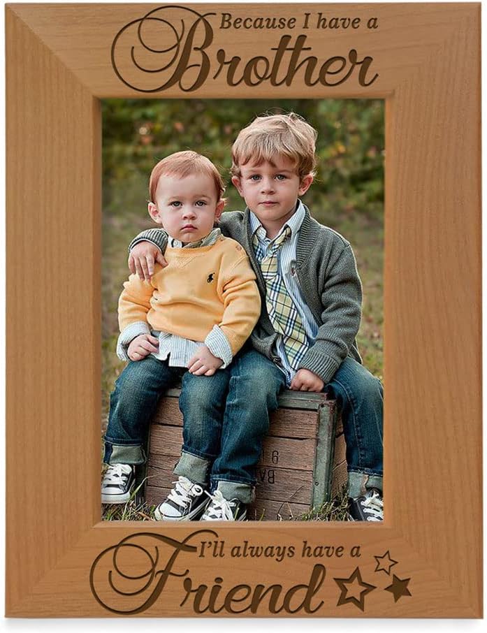 Amazon.com: Best Brother Ever Custom 4x6 Inch Wood Picture Frame - Add ...
