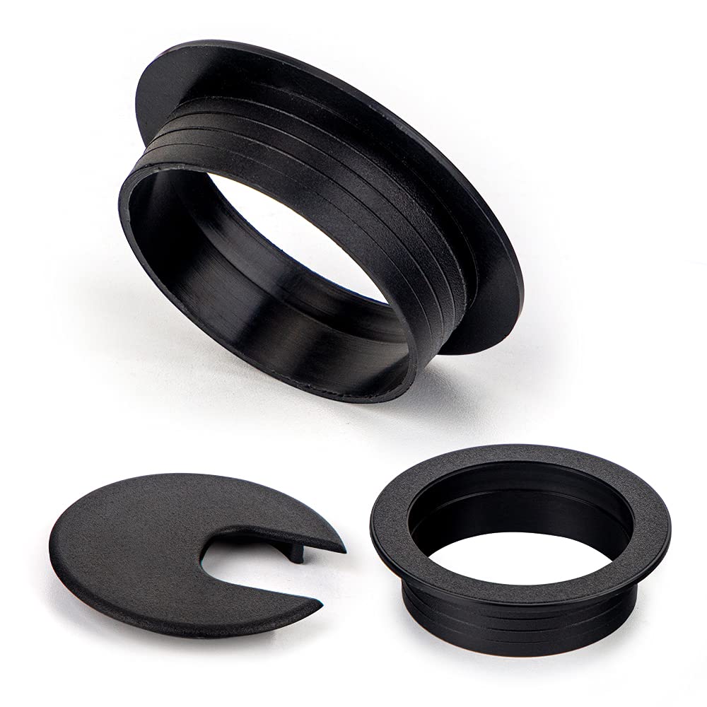 Snapklik.com : 20 Pack 2 Inch/50mm Round Plastic Desk Grommets, Black ...