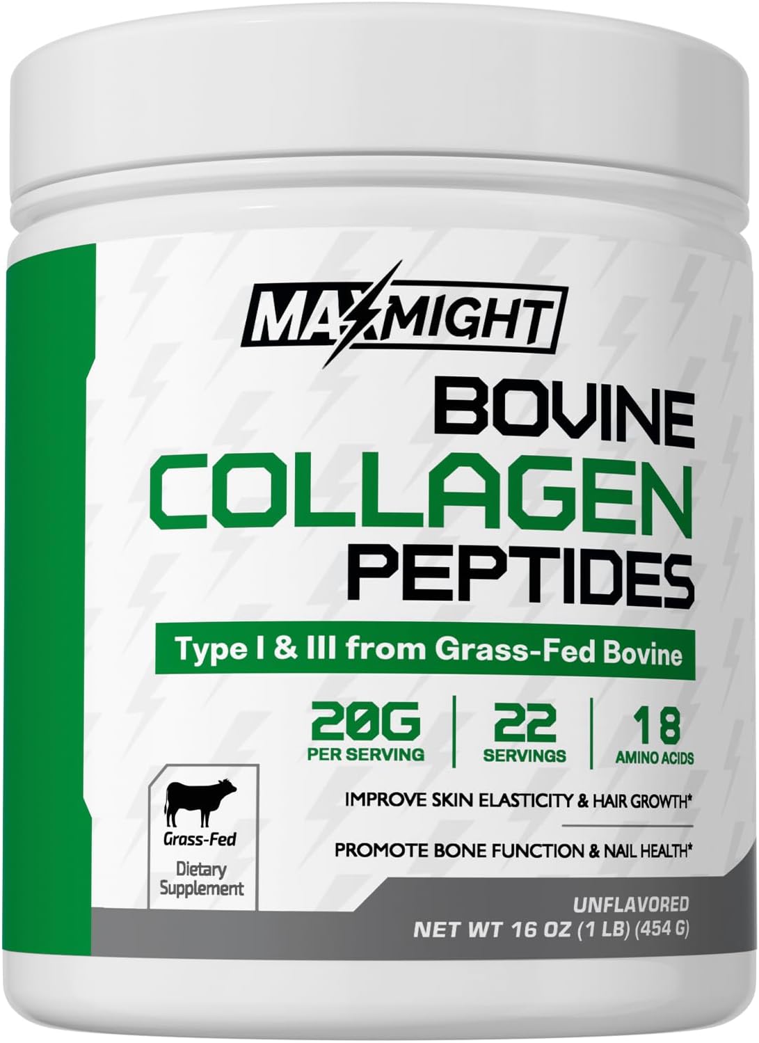 Amazon.com: MaxMight Bovine Collagen Peptides Powder, Hydrolyzed Type I ...