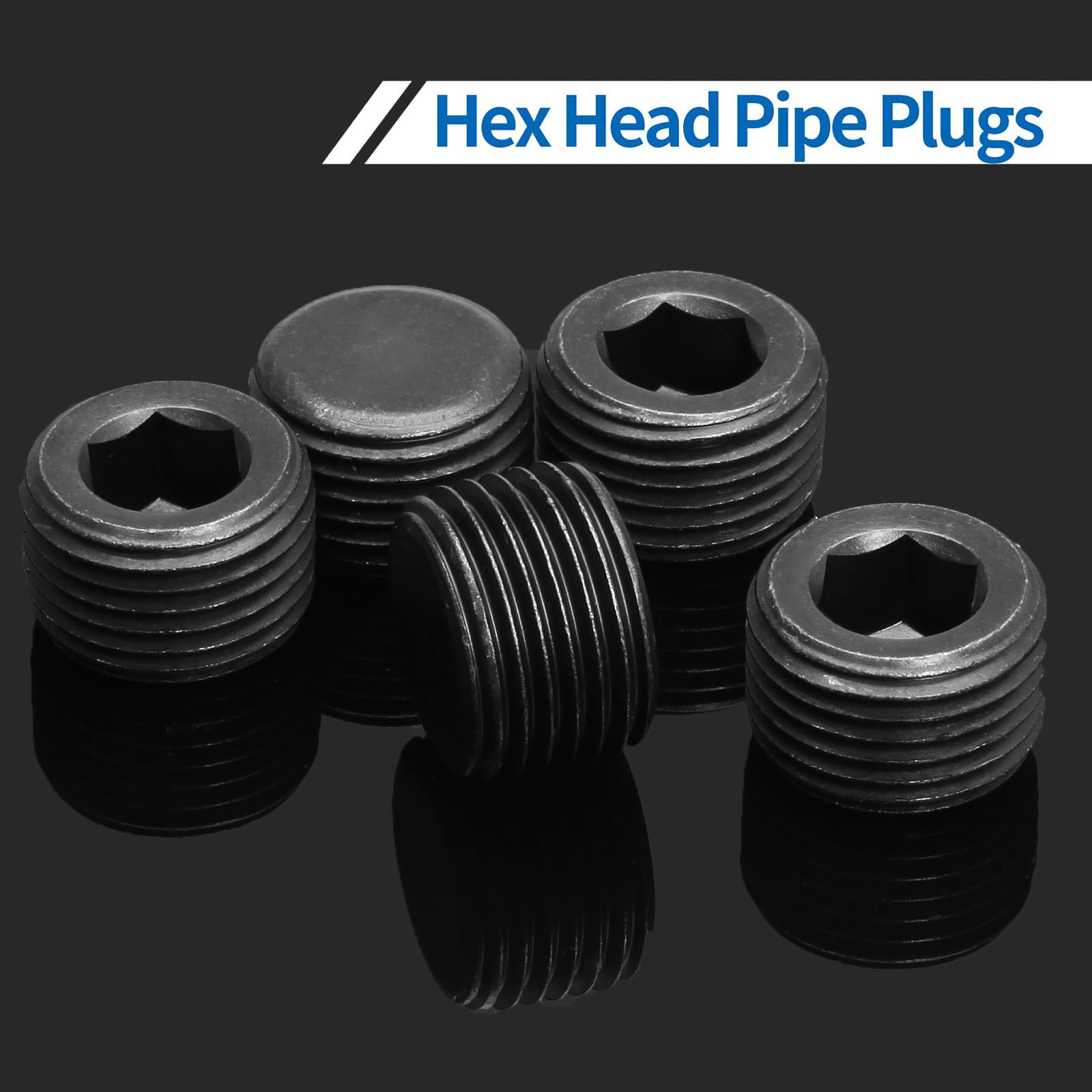 Snapklik.com : LifCratms 1/2" Male NPT Plugs, Carbon Steel Pipe Fitting ...