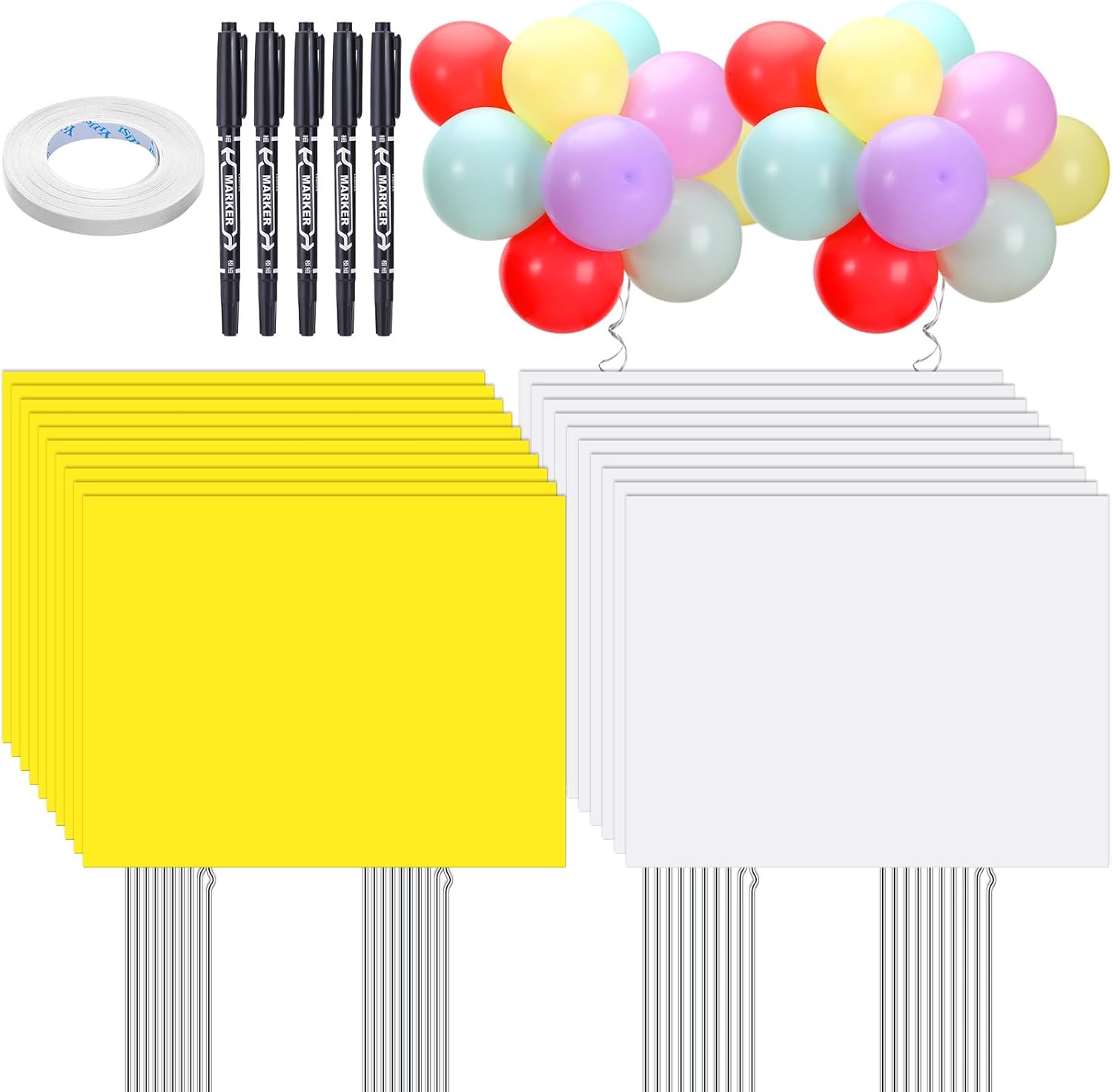 Amazon.com: Thyle 20 Pcs Blank Yard Signs with Stakes 17x13 Inch White ...