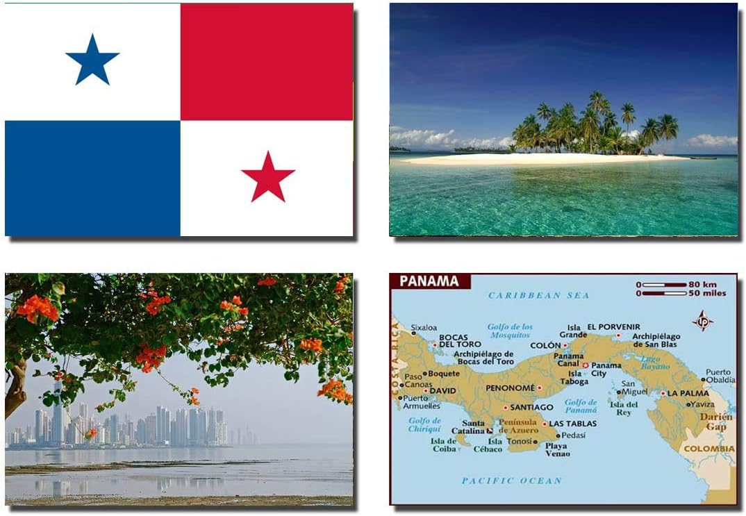 SET OF 4 PANAMA REFRIGERATOR MAGNETS FRIDGE MAGNETS – PANAMA FLAG ...