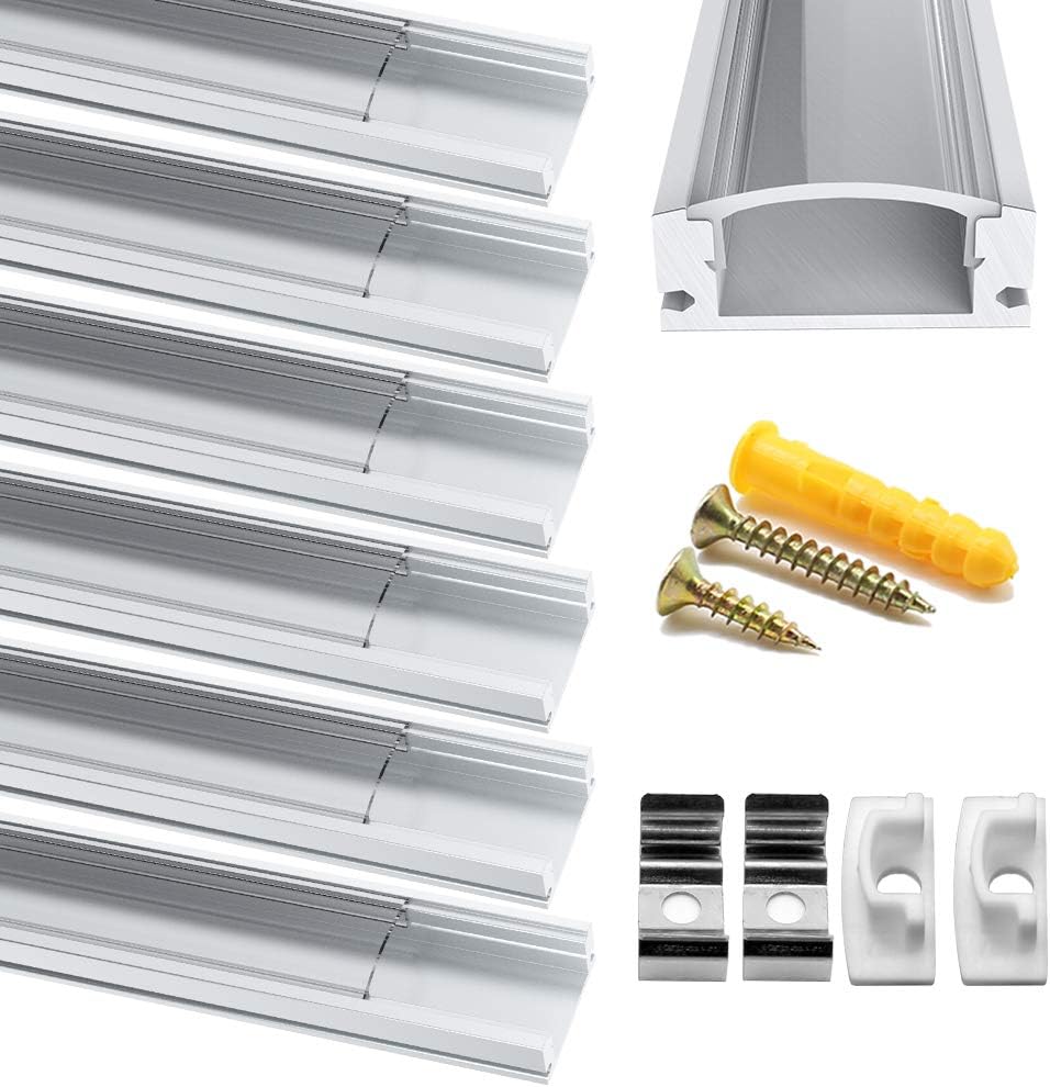 Angdarun Profilé LED Aluminium, Rail Led 45 degrés 10x1 mètre V-forme ...