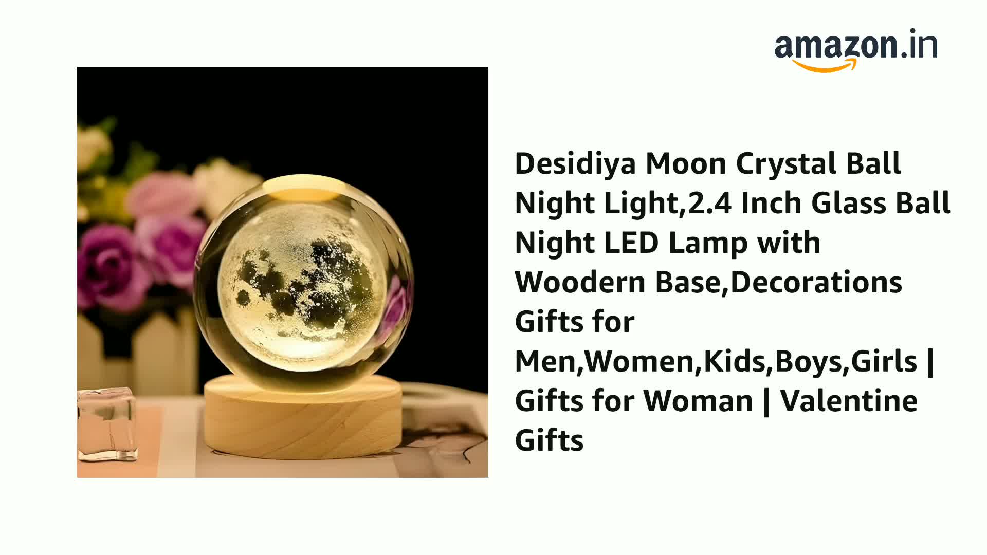 Lighted Crystal Ball Centerpiece 3D Galaxy Crystal Ball Night Lamp,