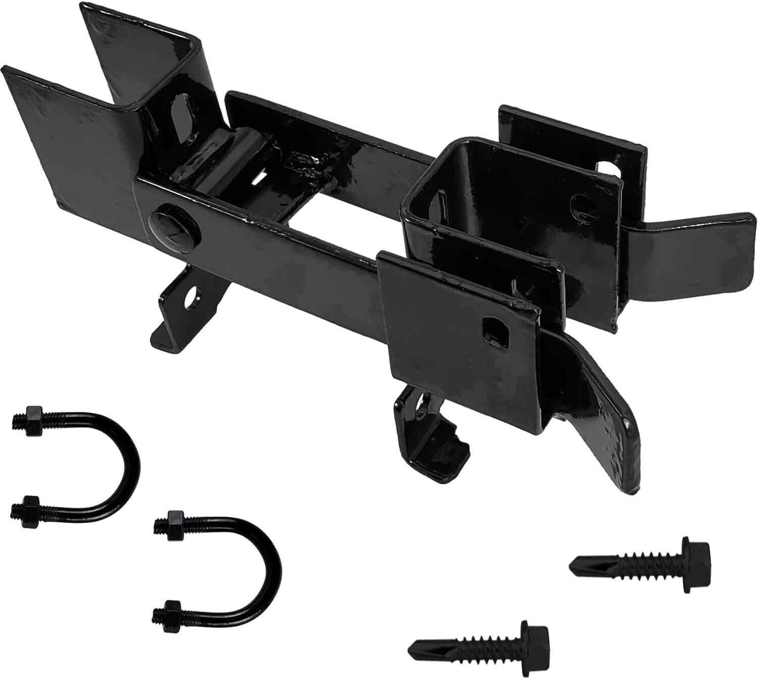 Amazon.com: Black Chain Link Residential Strong Arm Double Gate Latch ...