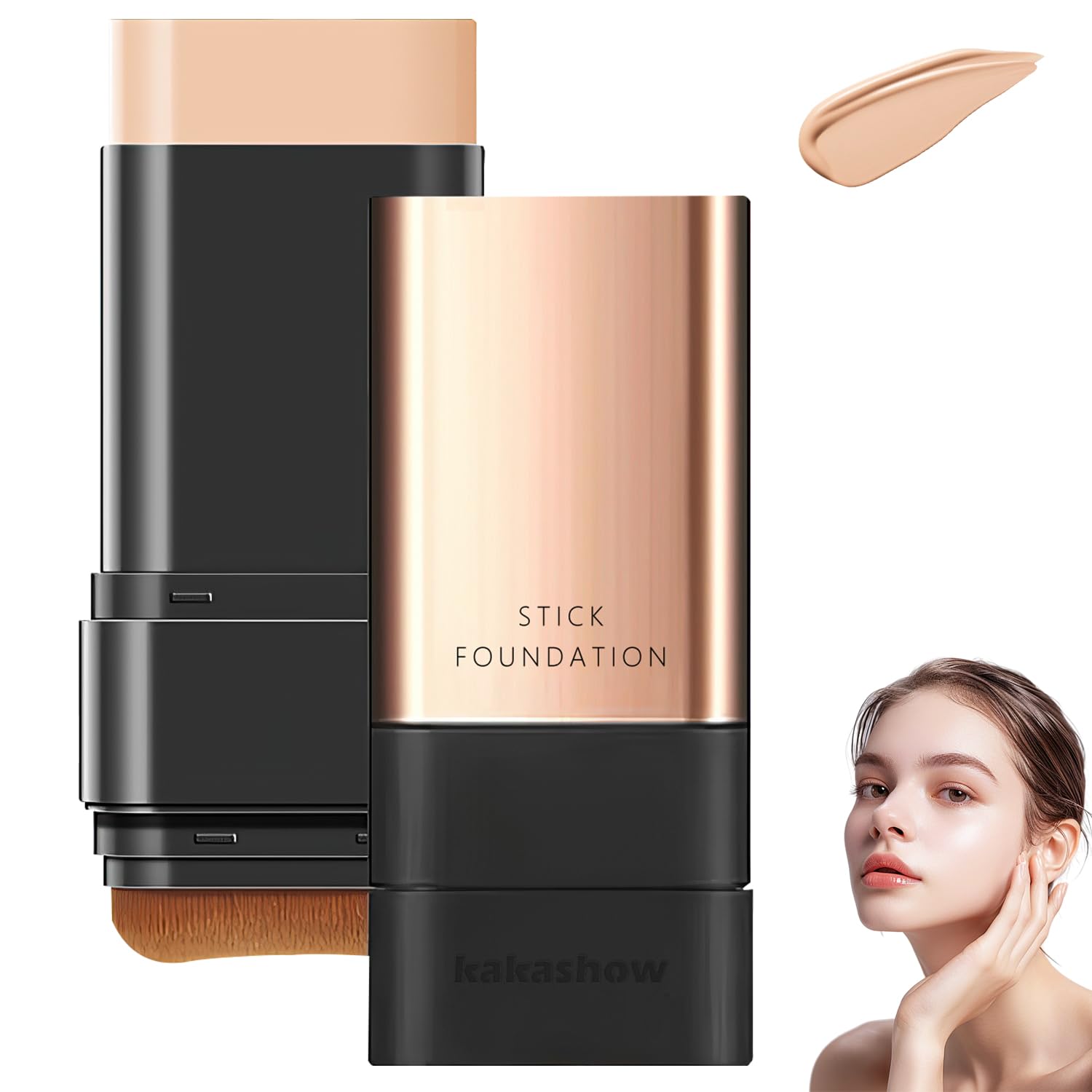 Amazon.com : 2 in 1- Luxury Anti-Wrinkle Foudation Stick, Double Head ...