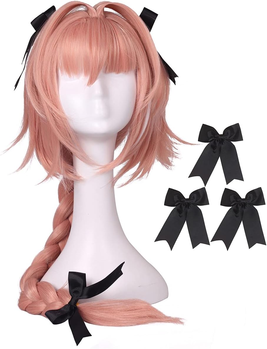 Amazon.com: ROLECOS Astolfo Cosplay Wig Mens Long Braided Synthetic ...