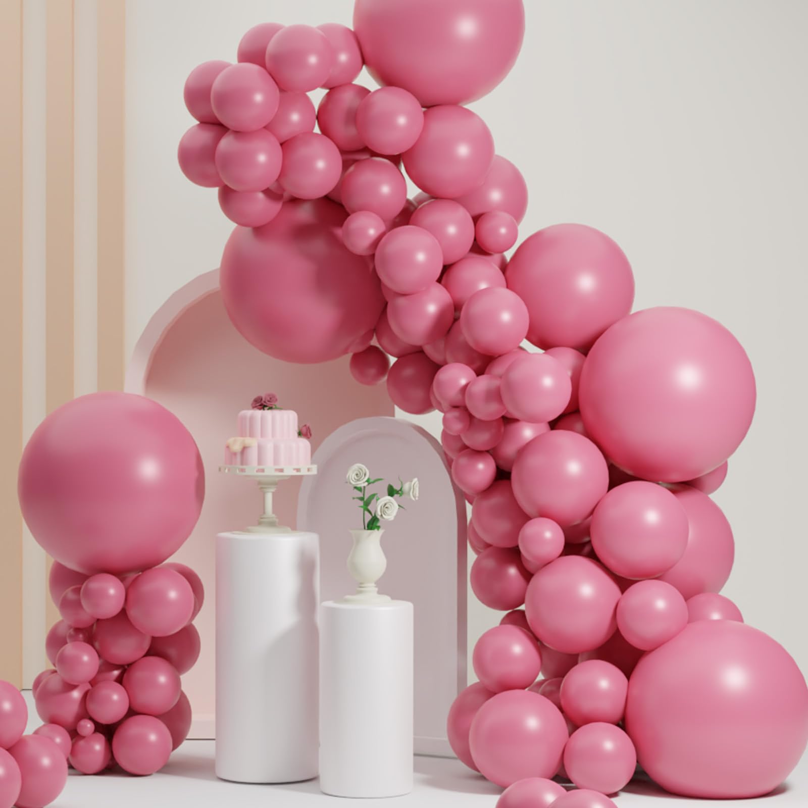 Amazon.com: Rose Red Balloons, Scmdoti Fuschia Pink balloons Balloons ...