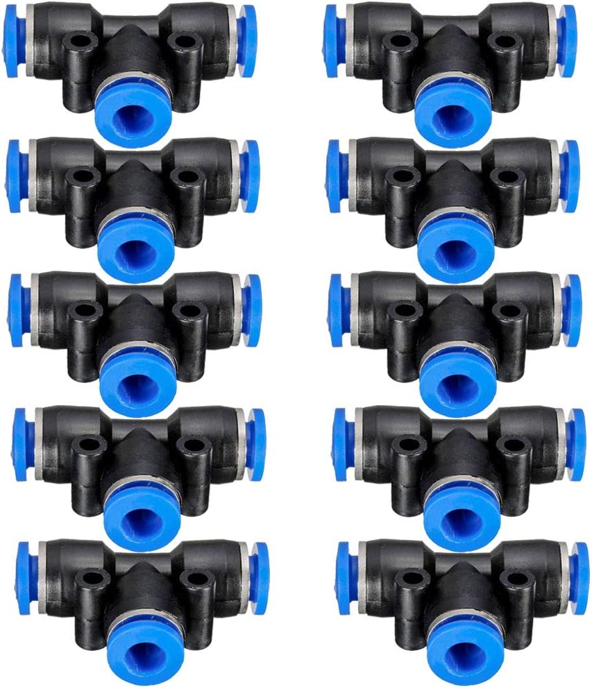 Amazon.com: 10Pcs T-Junction Pneumatic 6mm Air Connector 3 Way Quick ...