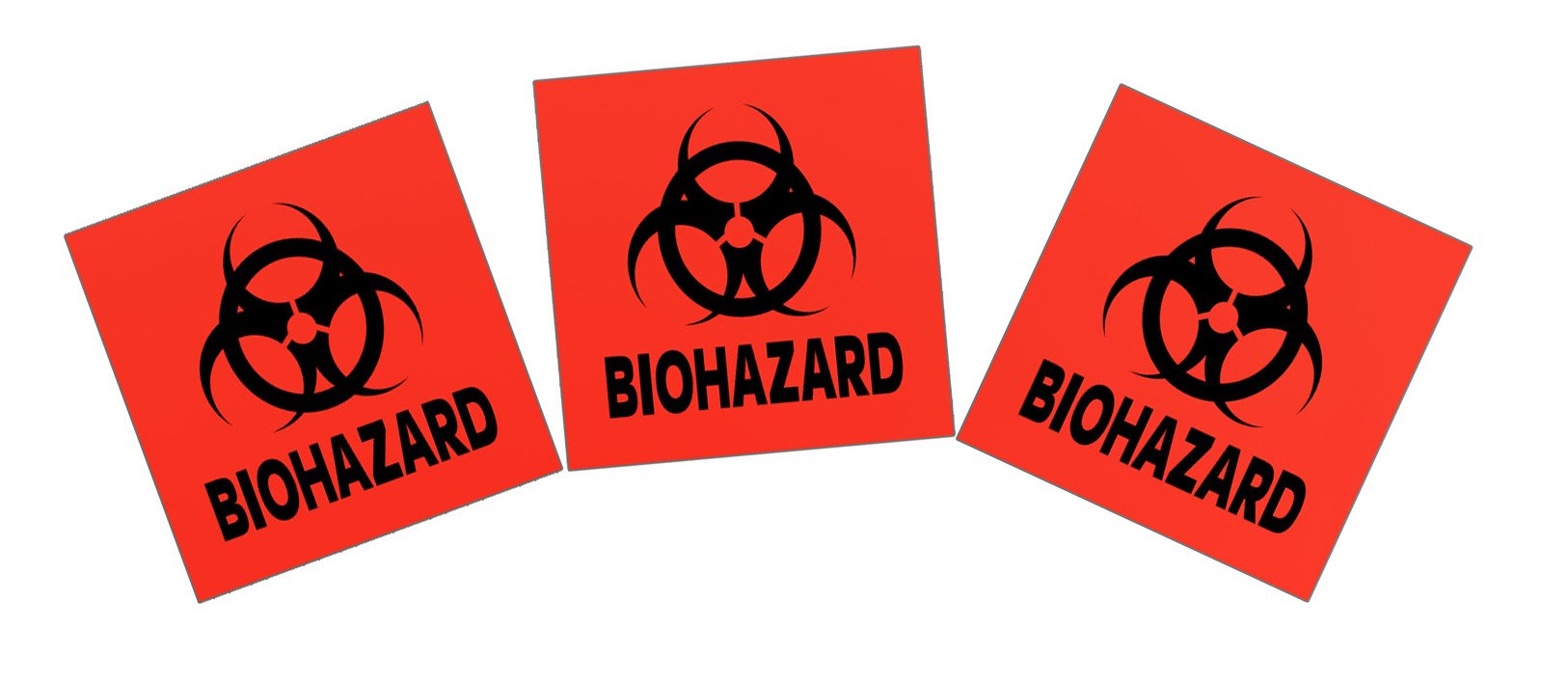 Amazon.com : 3-pack 4-inch DOT Stickers - Neon Orange Biohazard ...