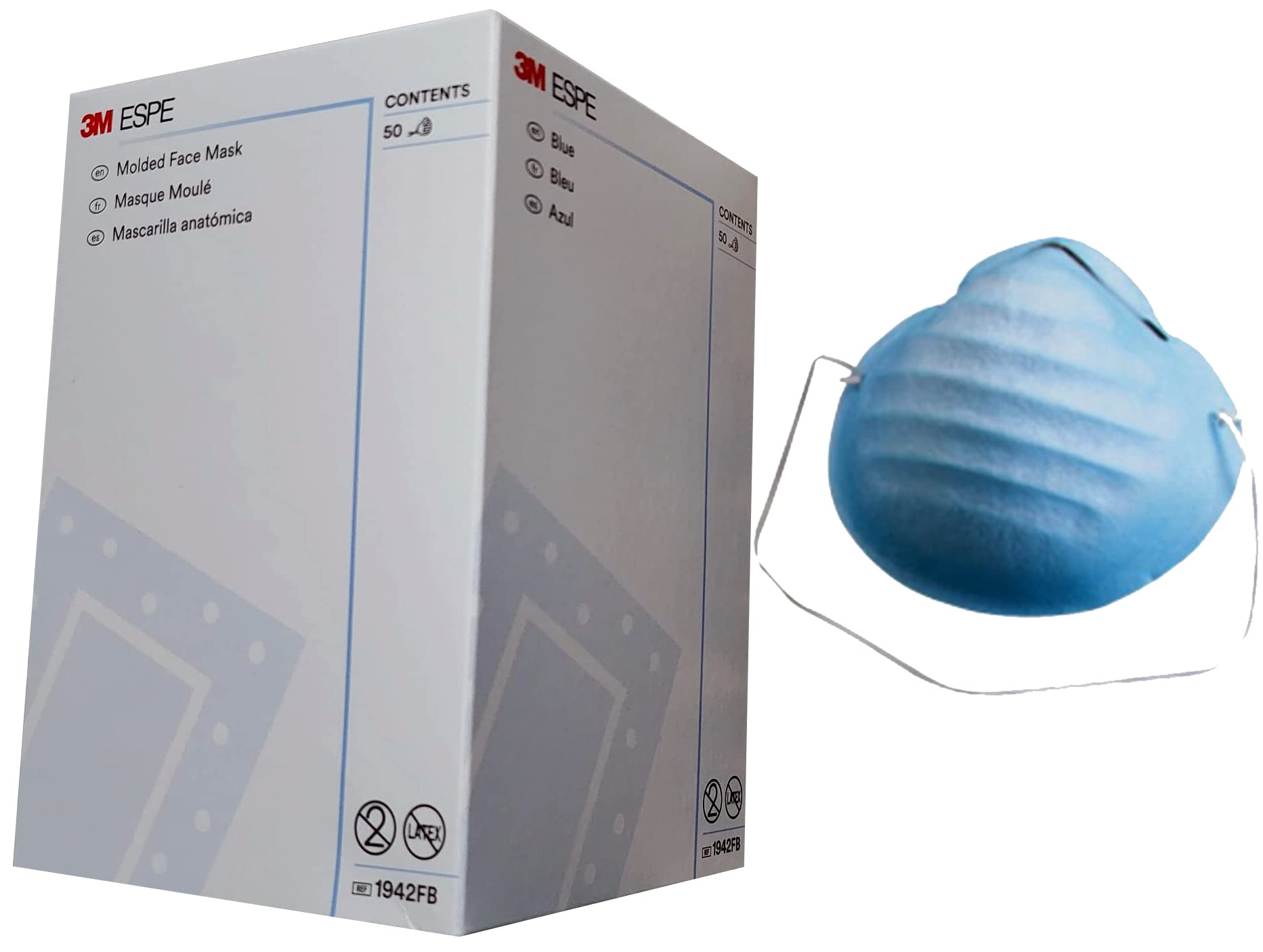 Amazon.com: 3M ESPE 1942FB Molded Face Masks, (Pack of 50) : Industrial ...