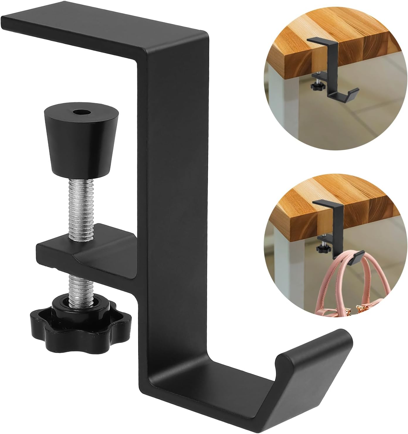 Amazon.com: 2 Pieces Desk Mount Bag Holder Hook Clamp Stand up Desk ...
