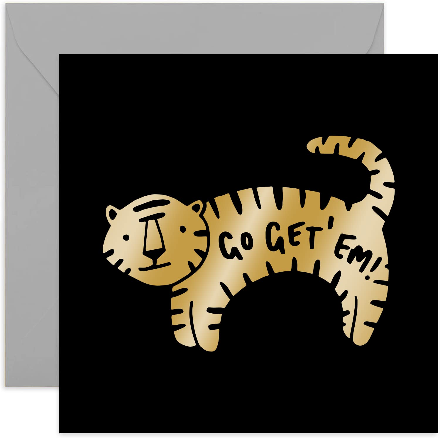 Old English Co. Go Get Em Tiger Card - Fun Good Luck Greeting Card For ...