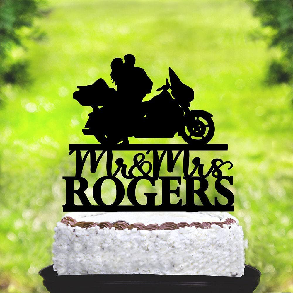 Buy Cake Topper Customized Name Couple on Motorcycle Cake Topper ...