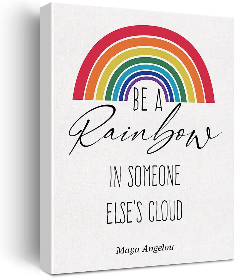 Amazon.com: Stupell Industries We Rise by Lifting Others Rainbow Hand ...