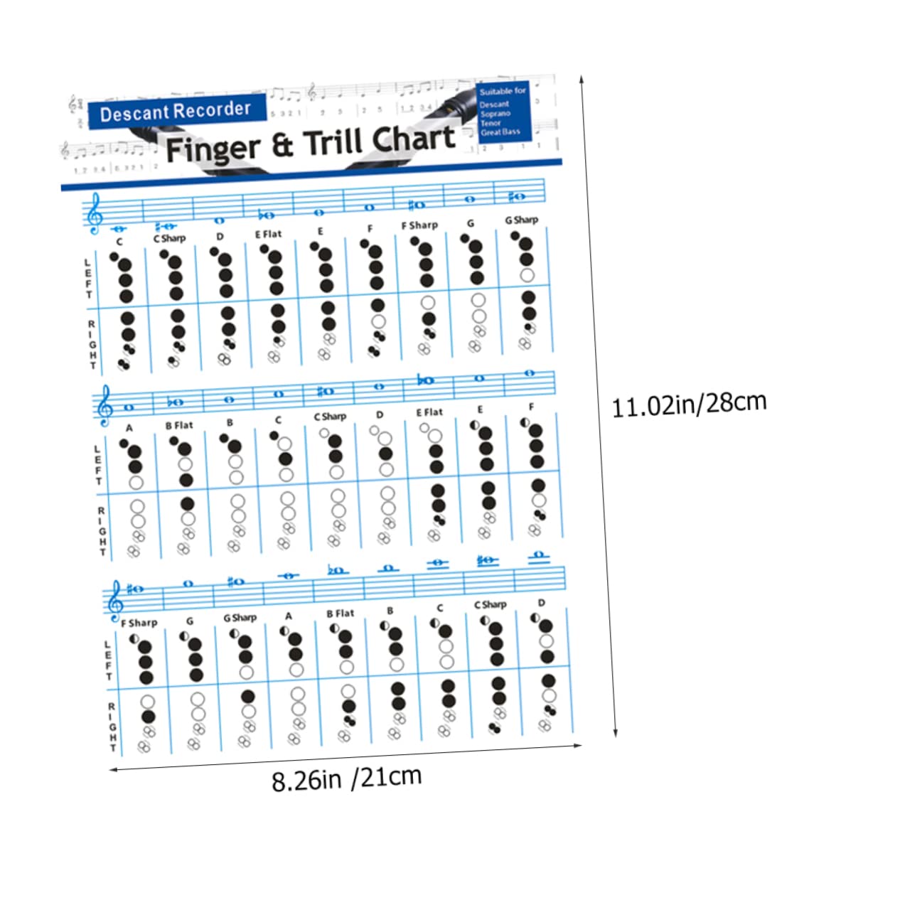 Recorder Notes Chart Free Printable