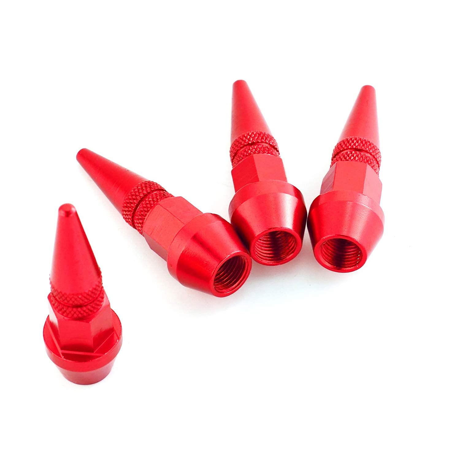 Snapklik.com : Red Car Tire Caps Tyre Trim Pressure Cover Long Spike ...
