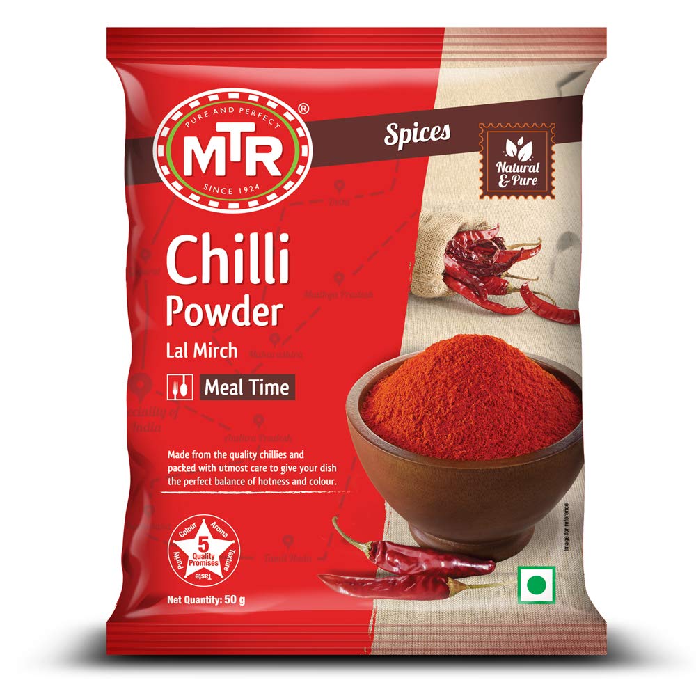 MTR Powdered Spices - Chilli Powder Pouch, 50 g [Pack of 10] : Amazon ...
