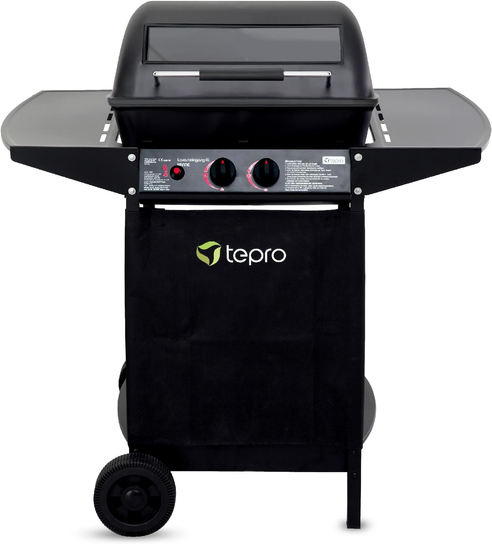 Tepro Lava Stone Gas BBQ - 94 x 51 x 102cm | Compact Double Burner Gas ...