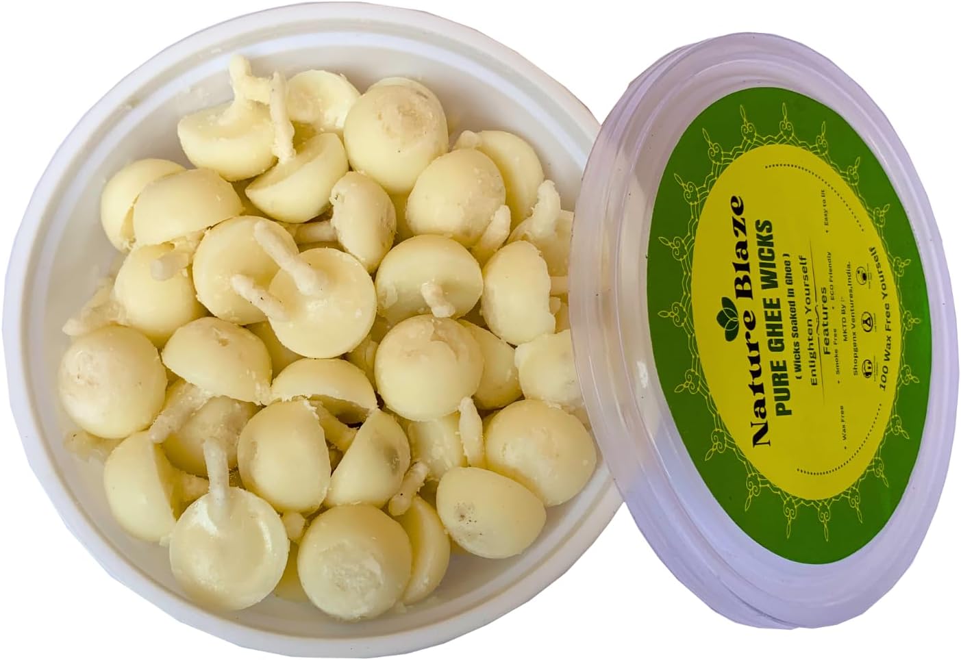 Amazon.com: Nature Blaze Pure Cow Ghee Lamp (Pack of 100 Pcs) Readymade ...
