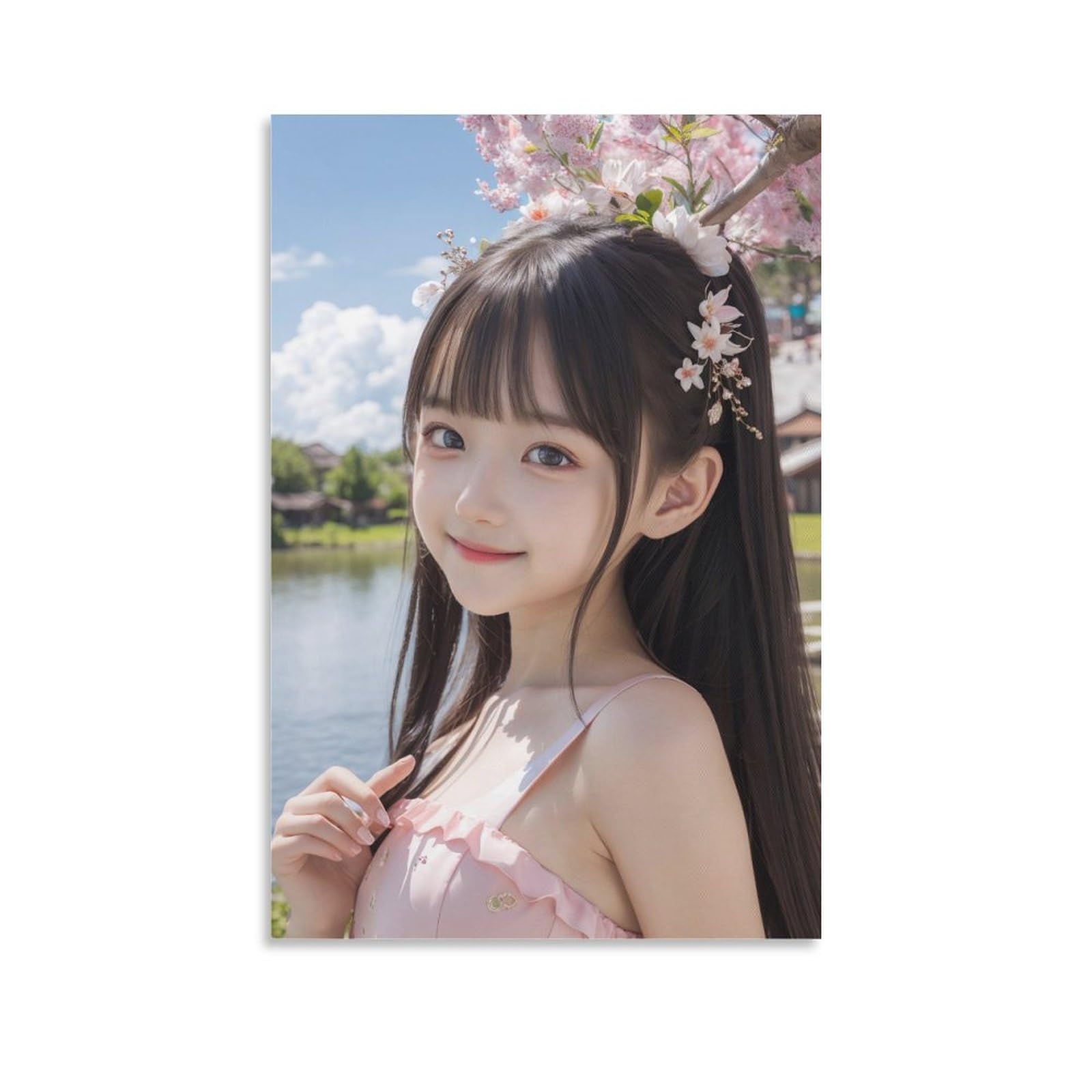 Jp 童顔のロリータ少女 102 かわいいポスターヌード大胆露出、写真絵画 壁飾り キャンバス 印刷 ポスター