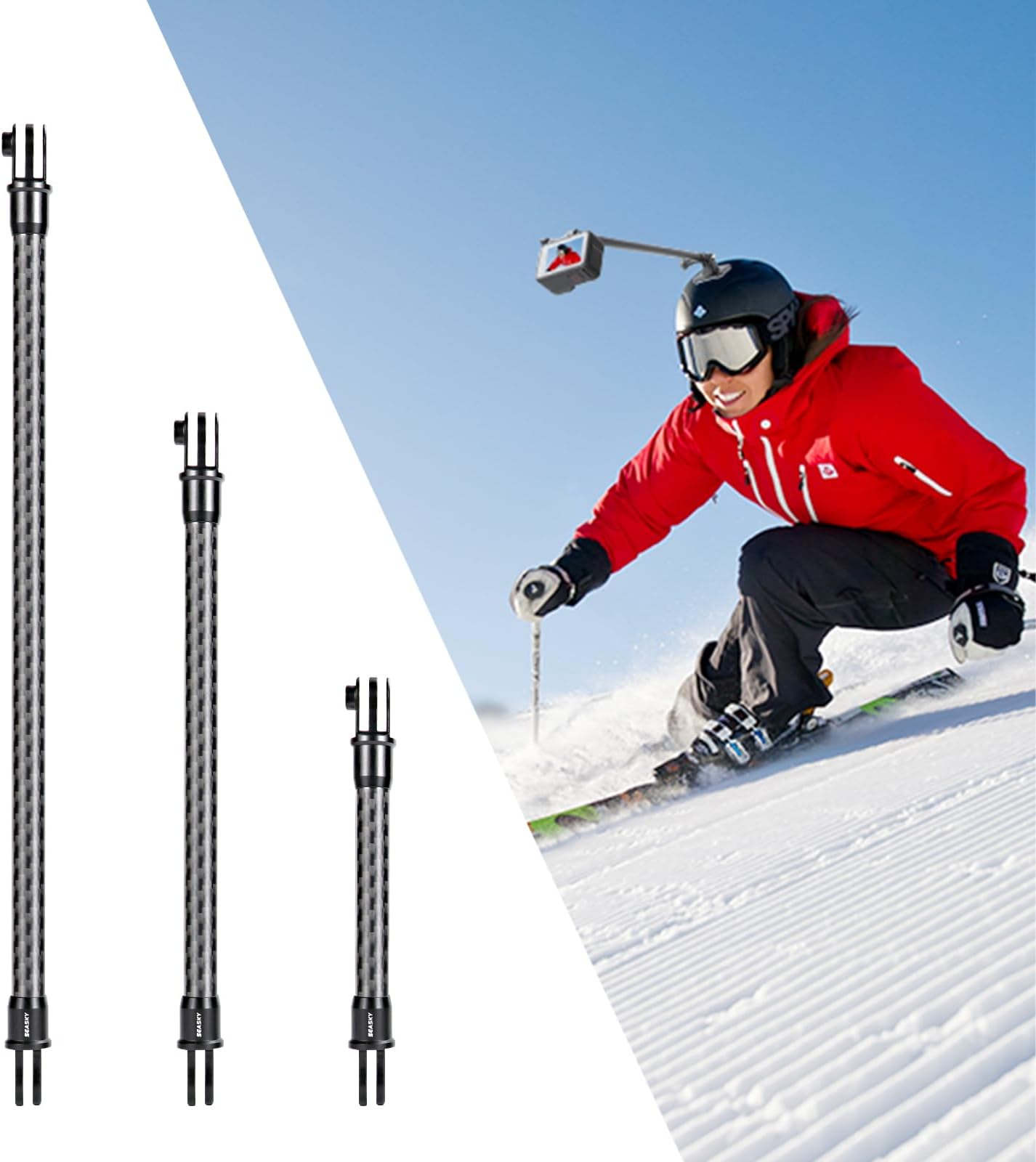 Amazon.com : SEASKY T1-2 Carbon Fiber Extension Pole Rod Standard Set ...