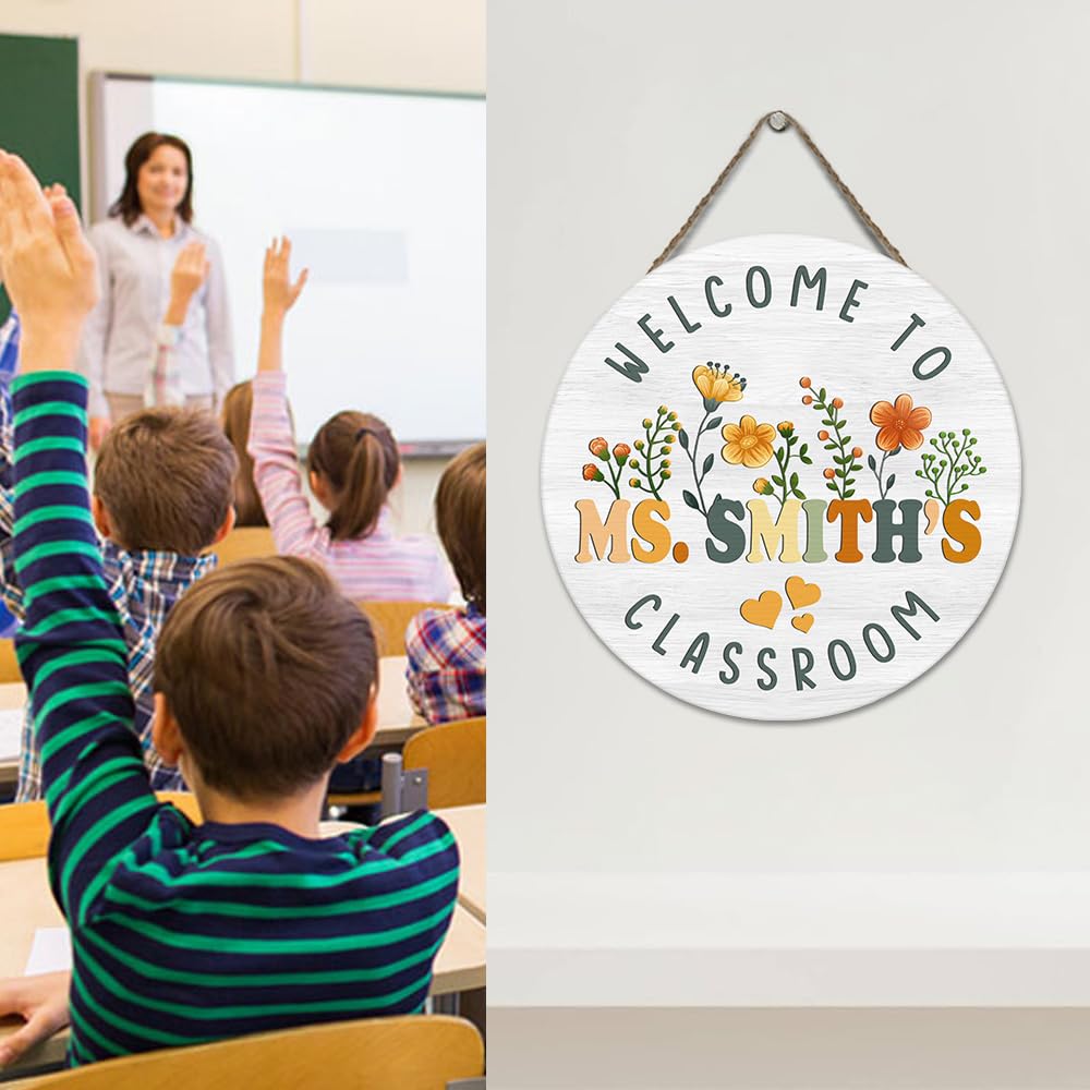 Door Sign Welcome To Our Classroom Display Modern Boho Rainbow Theme ...