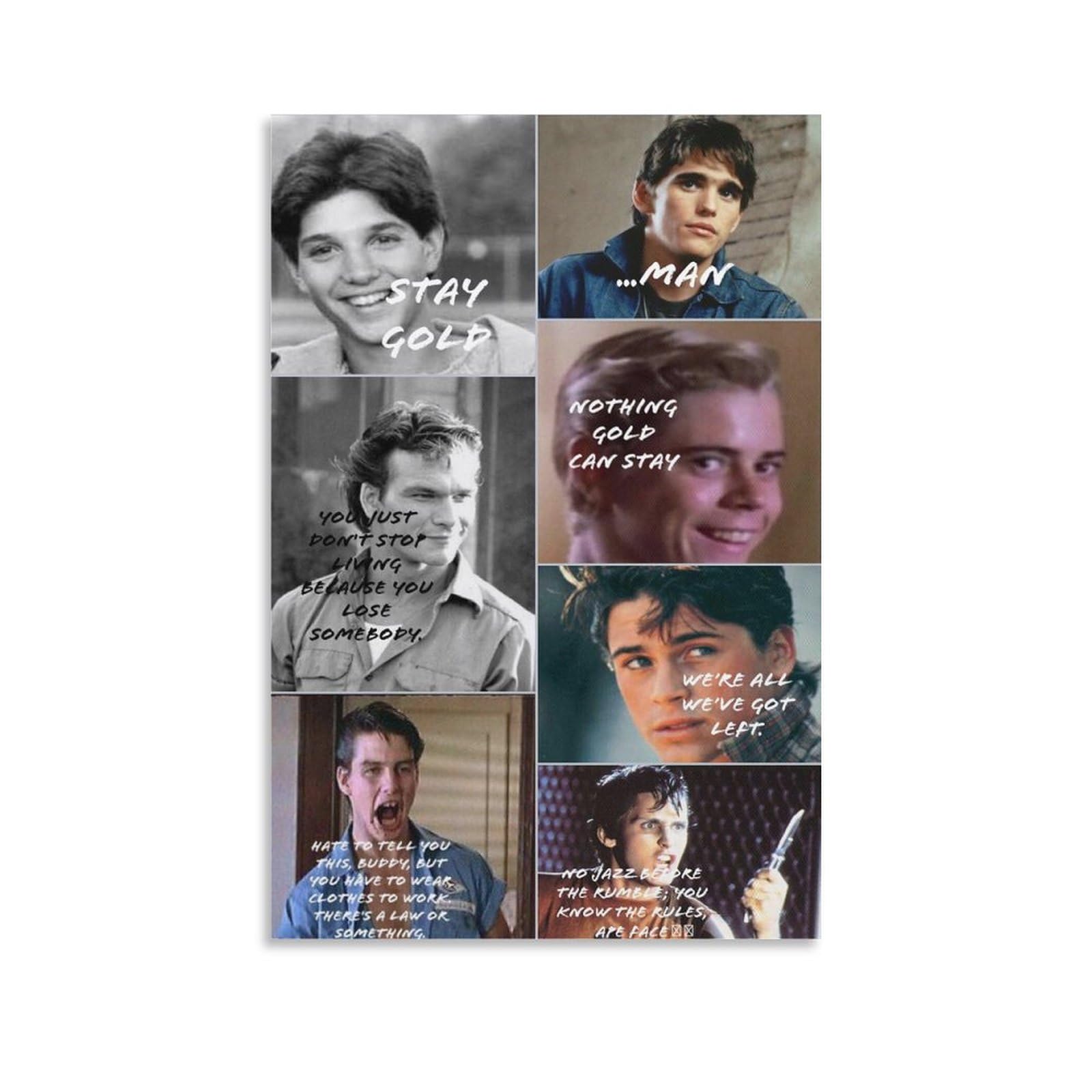 Amazon.com: The Outsiders Movie Poster Quotes (1) Painting On Canvas ...
