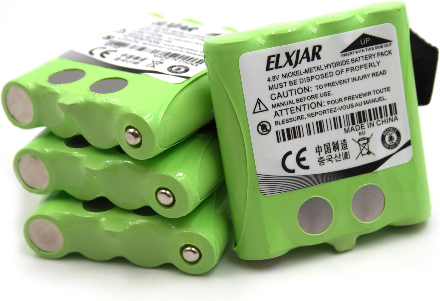 Amazon.com: elxjar (4-Pack) 4.8V 1000mAh Ni-MH Replacement Battery for ...