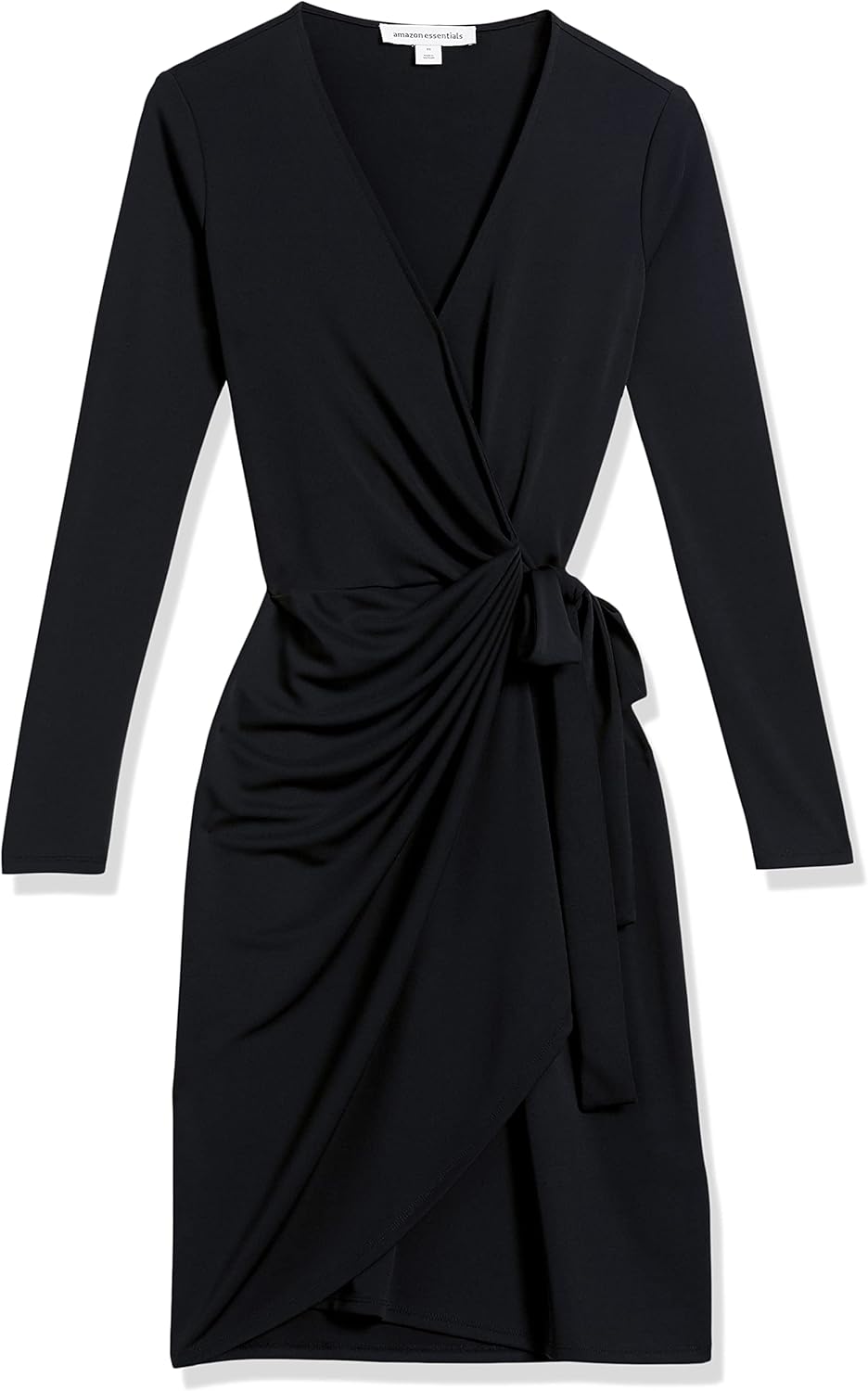 Amazon.com: Amazon Essentials Women's Long Sleeve Classic Wrap Dress ...