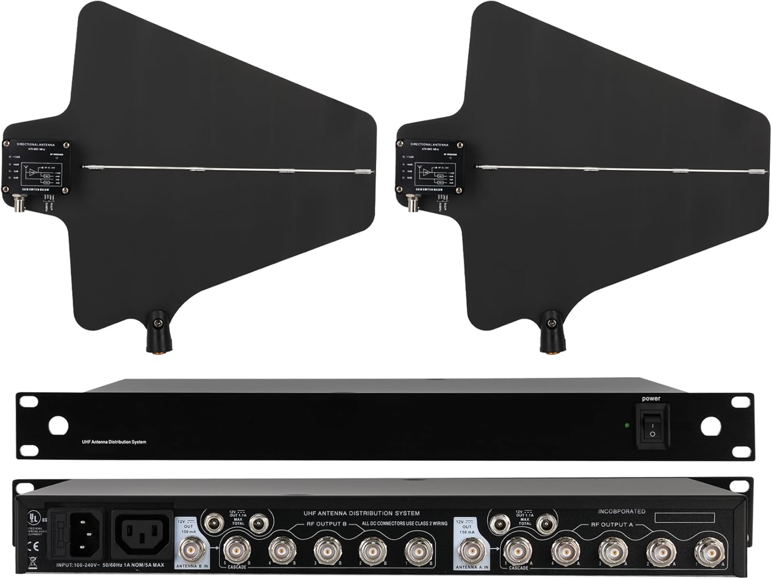 Amazon.com: WOUDY UHF Wireless Antenna Distribution System, Active ...