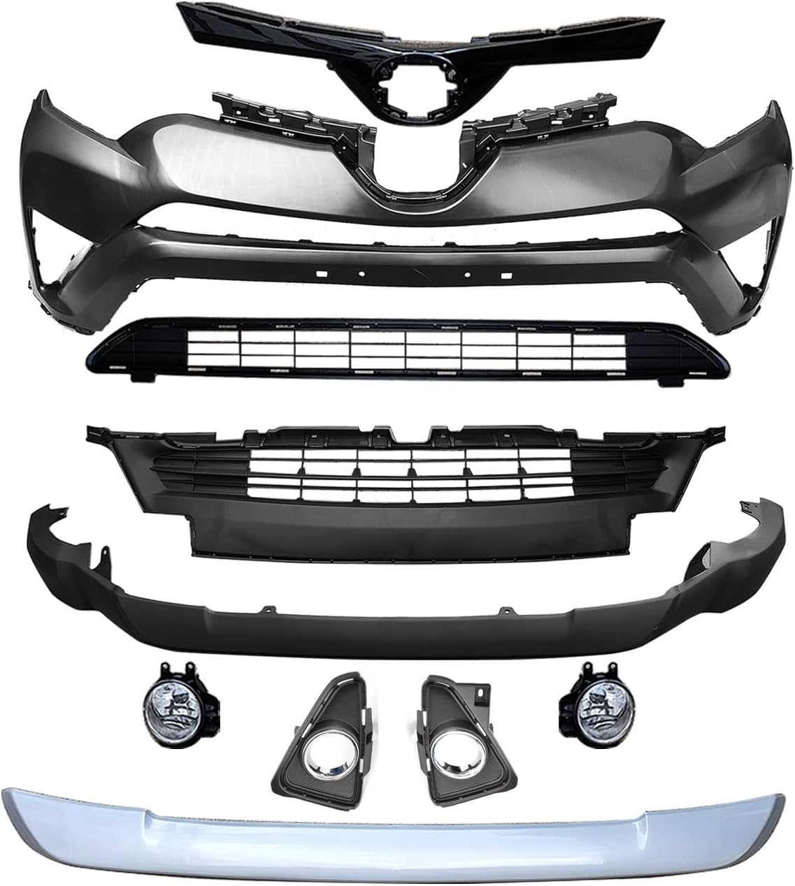 Amazon.com: Rav4 Bumper Kit - Complete Front Bumper Grille Kit With Fog ...