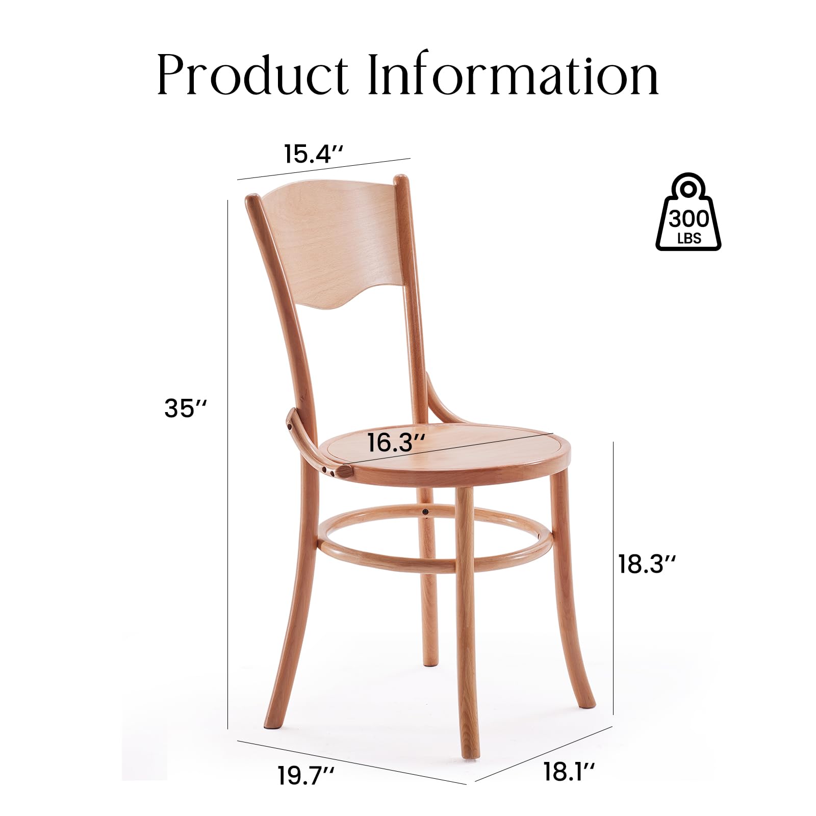 Snapklik.com : Set Of 2 Solid Wood Dining Chairs, Rustic Farmhouse ...