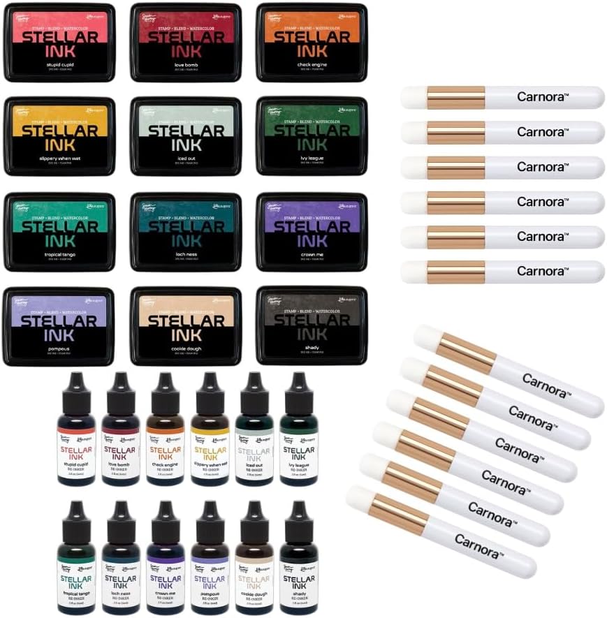 Amazon.com: Ranger Simon Hurley Stellar Dye Ink Collection, 12 Colors ...