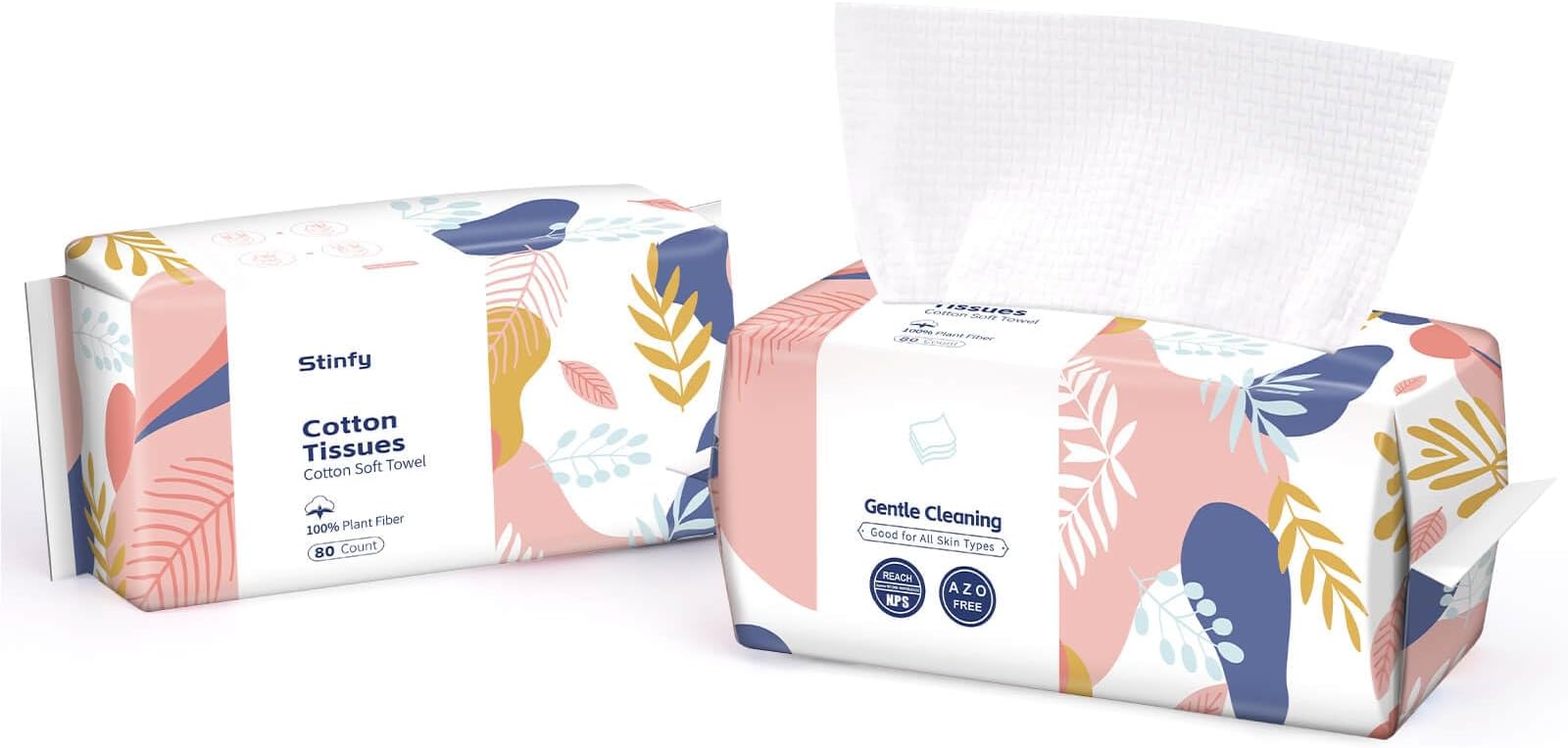 Amazon.com: Soft Disposable Face Towel, Cotton Facial Dry Wipes 100 ...