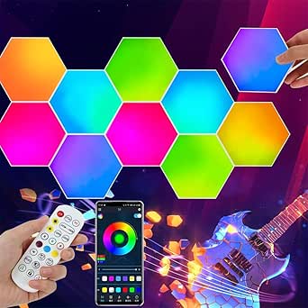 Vcwtty Hexagon Lights, Smart LED Wall Panels with APP, DIY Modular ...