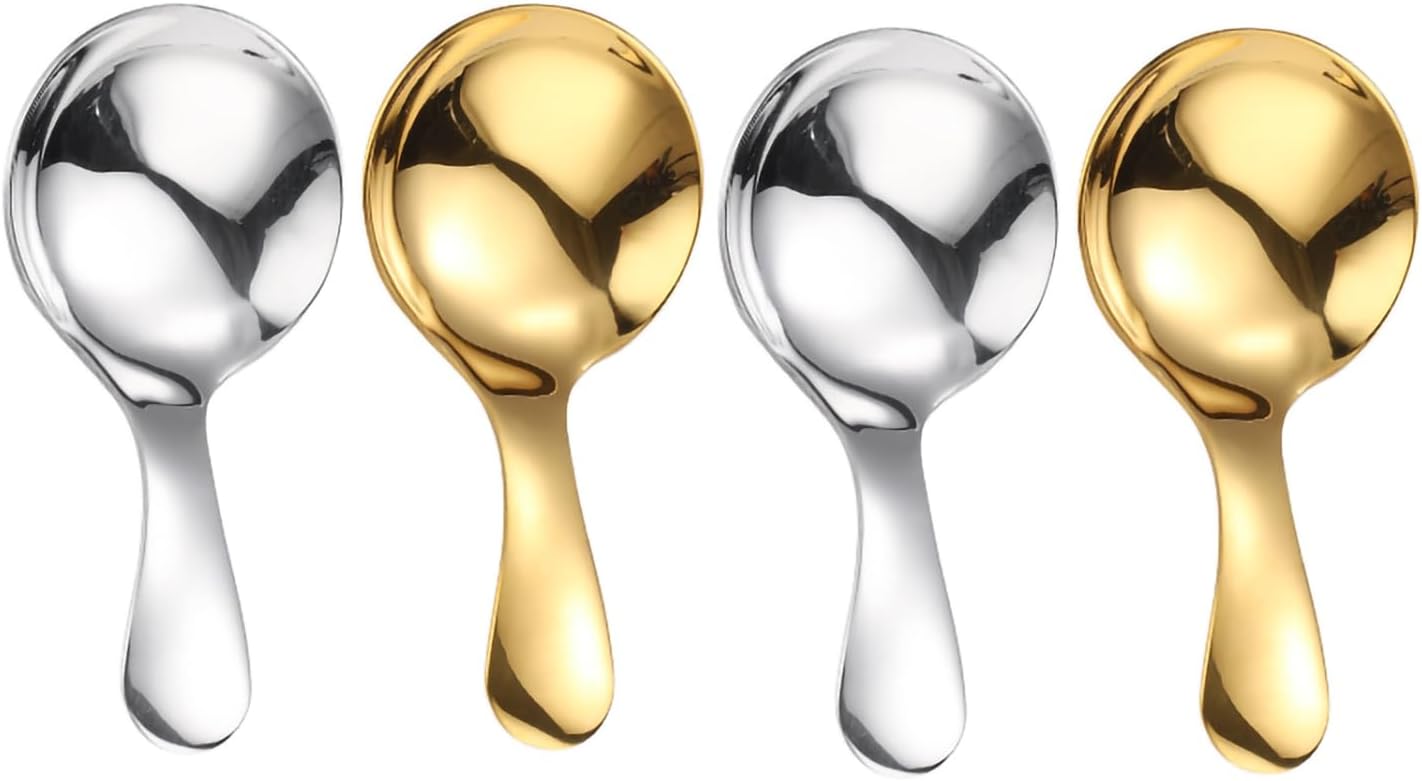Amazon.com: ICSTM Small Scoops for Canisters,2 Pcs Gold Spoons and 2 ...