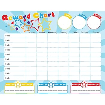 Magnetic Reward/Star Chart for Motivating Children, Durable Board 40 x ...