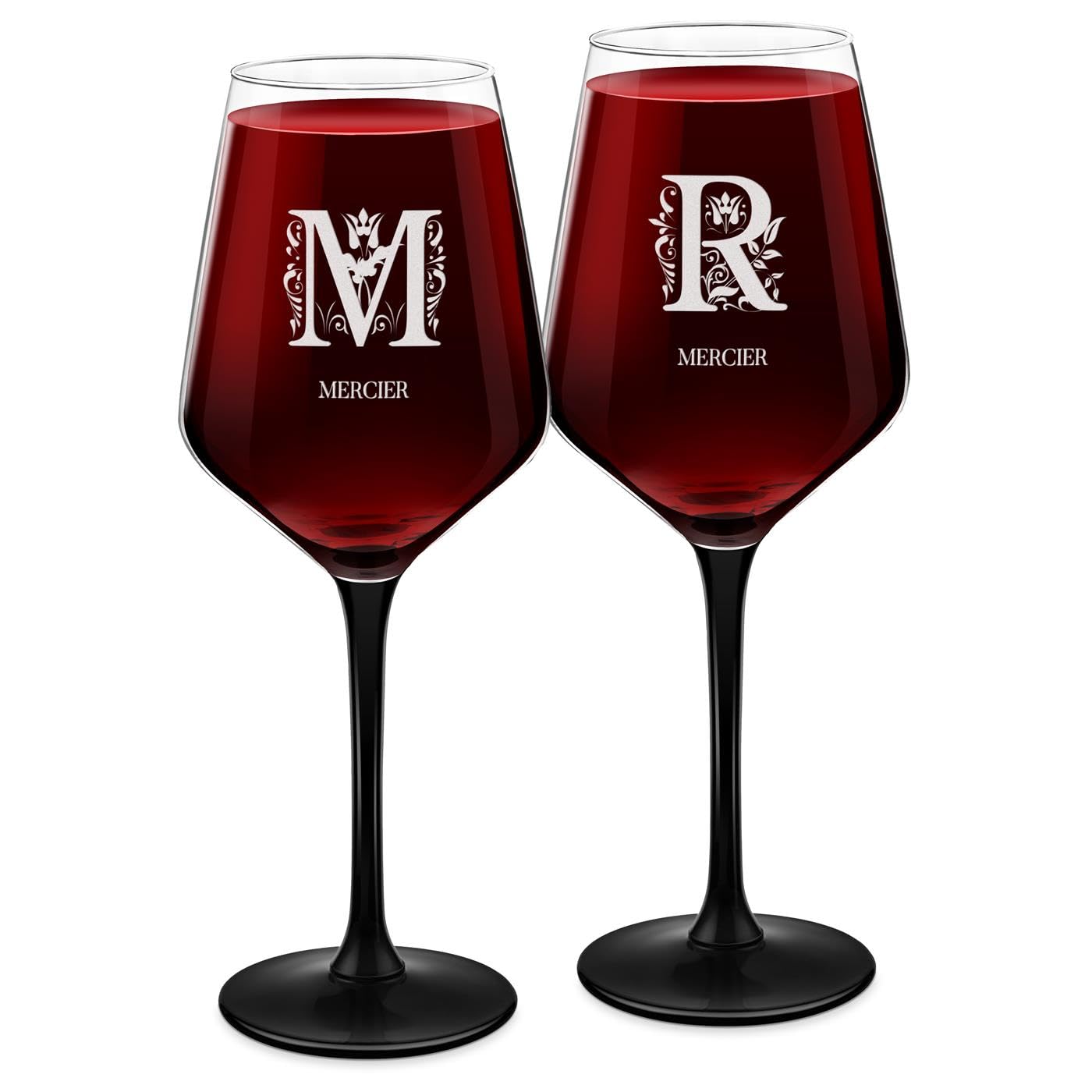 Maverton Ensemble de 2x Verre a vin pour Couples - Verres gravés pour ...