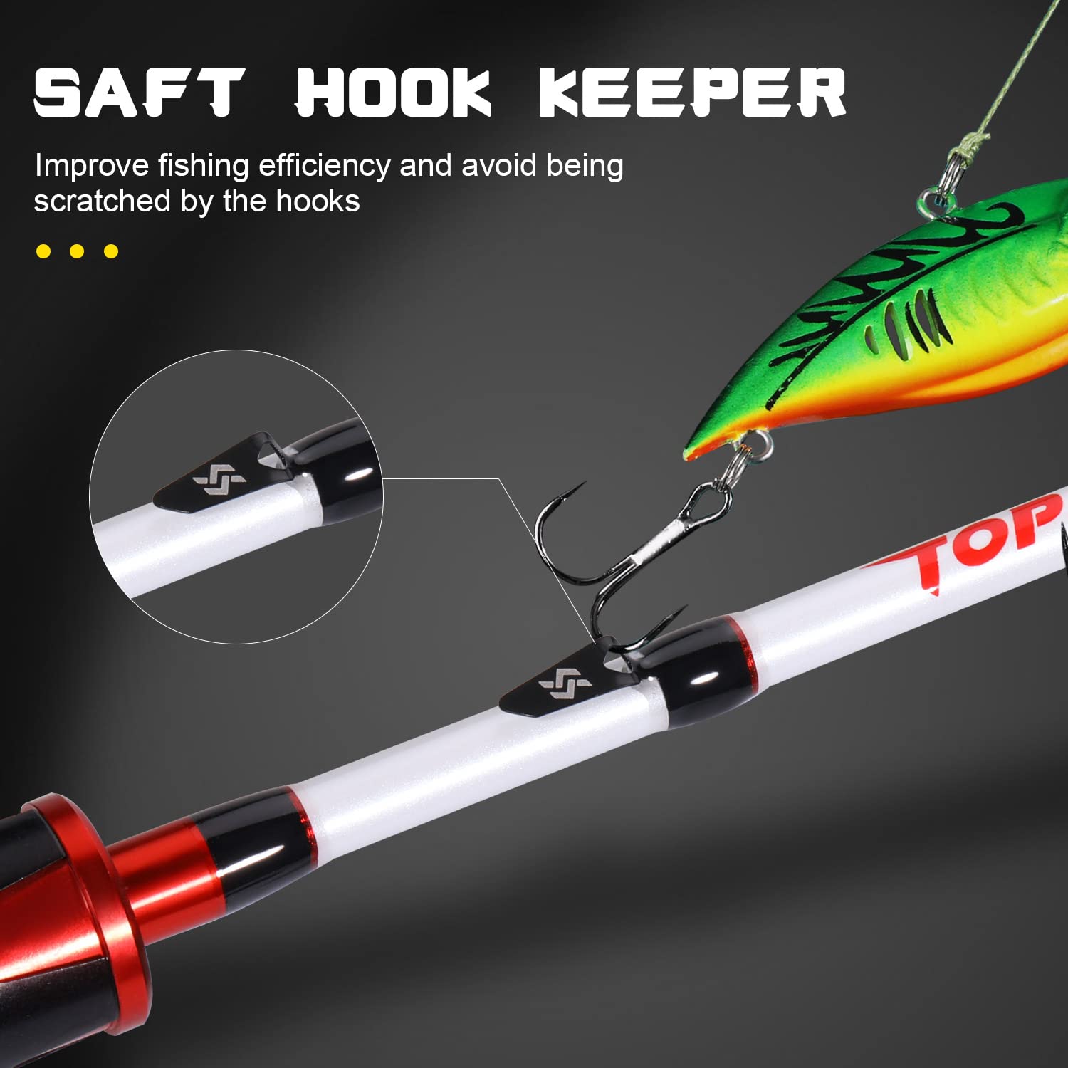 Sougayilang Fishing Pole, 2PC Spinning Rod with EVA and Cork Handle ...