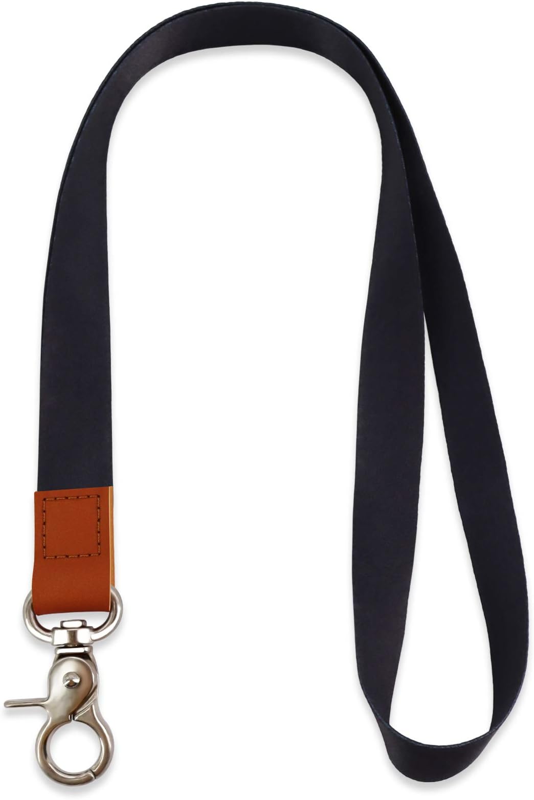 HONZUEN Black Lanyard, Long Neck Leather Strap with Metal Ring, Strong ...