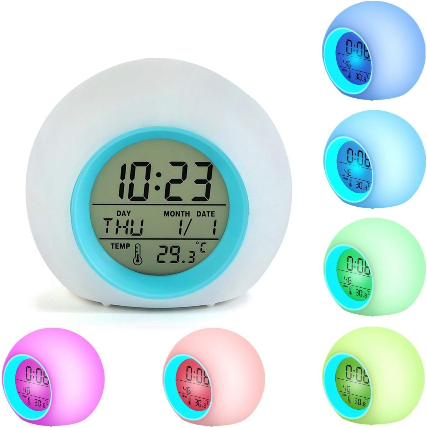 Kids LED Alarm Clock, Wake Up Digital Clocks for Children Bedside Clock ...
