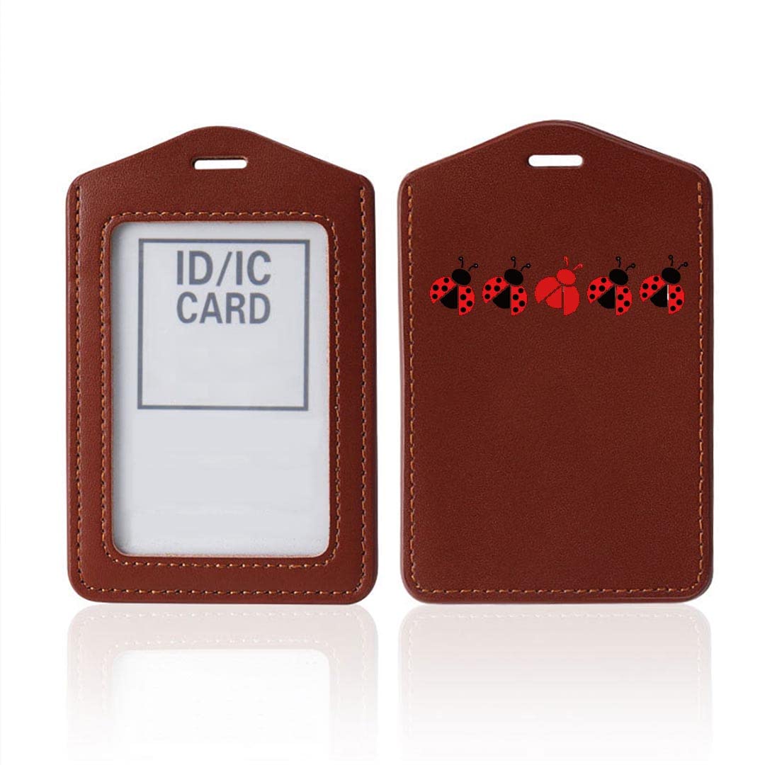 Amazon.co.jp: パスケース 定期入れ IC IDカード入れ ブラウン ネックストラップ付 社員証入れ 通学 通勤 passcase 虫 昆虫 テントウムシ てんとう虫 かわいい ...