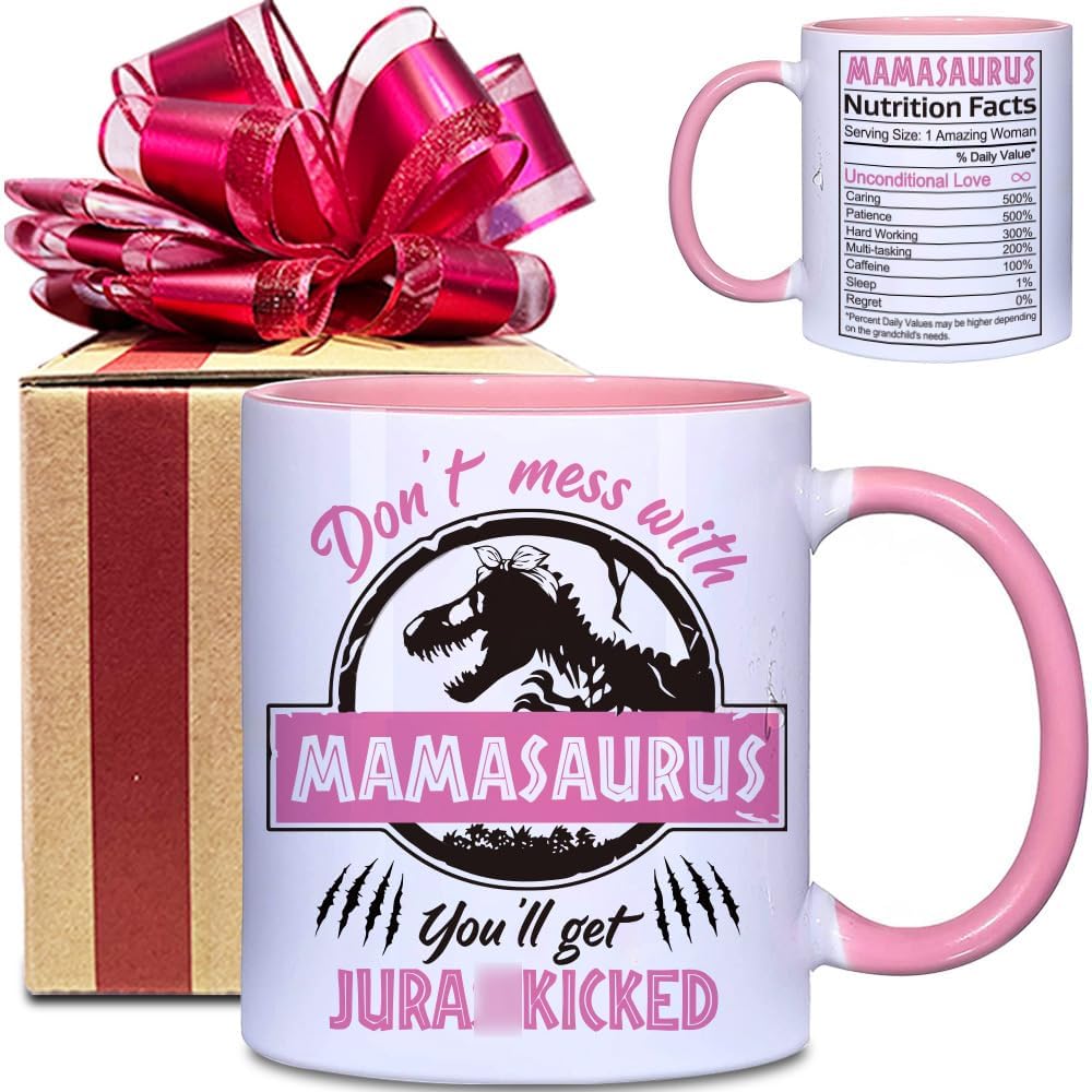 Amazon.com: VLUG Don't Mess with Mamasaurus You'll Get Jurasskicked Mug ...