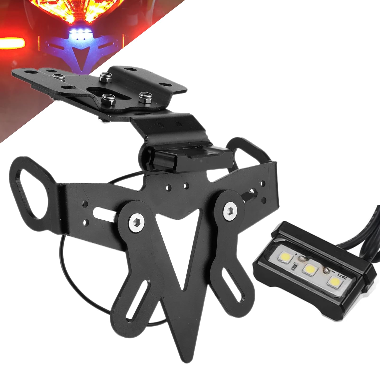 MT07 Tail Tidy - Motorcycle Rear License Plate Bracket with LED Light ...