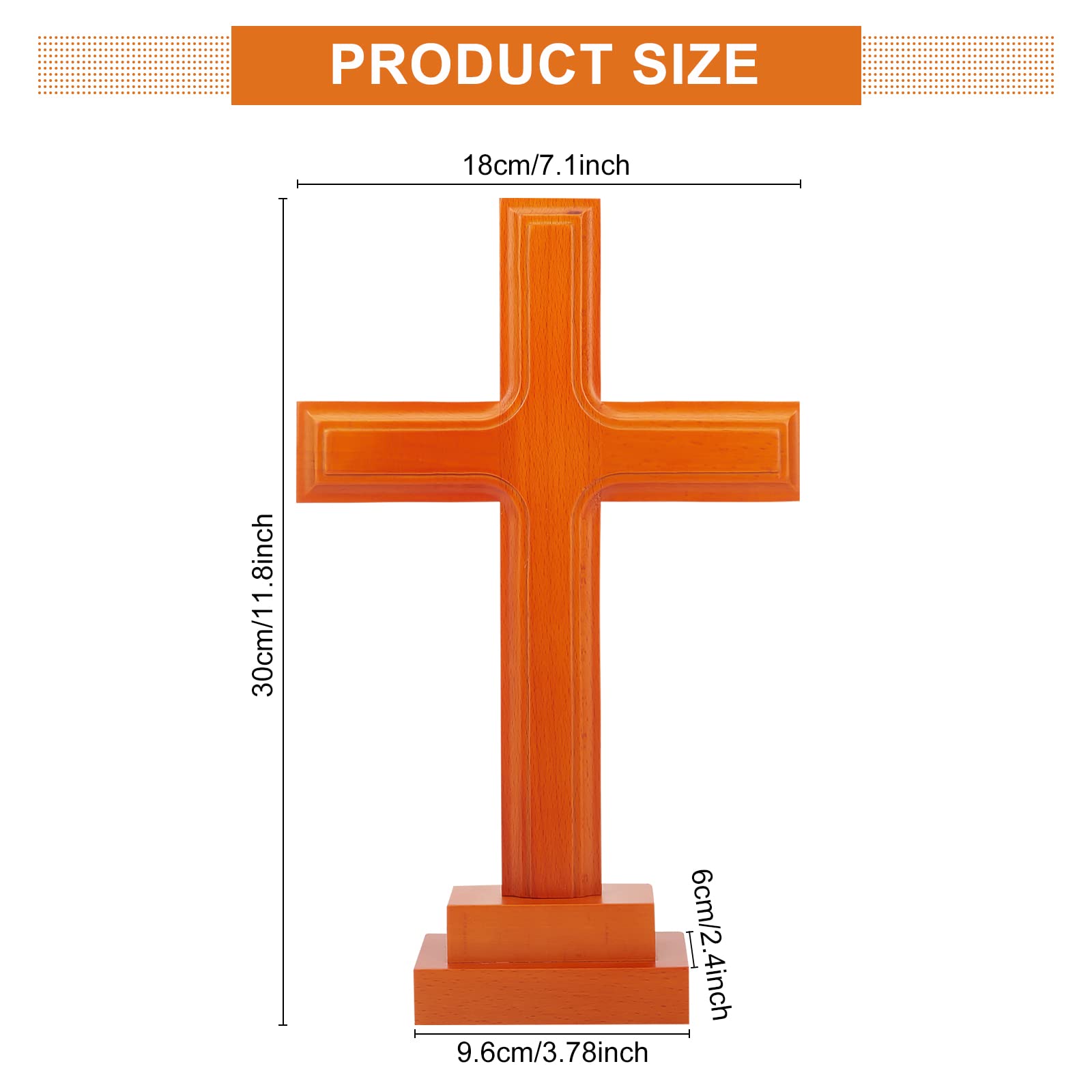 WEBEEDY Wooden Standing Cross Crucifix Cross with Detachable Stand ...