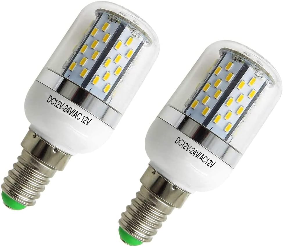 2X E14 LED 3W Equivalent 30W Incandescent Lights Bulb, DC 12V-24V Corn ...