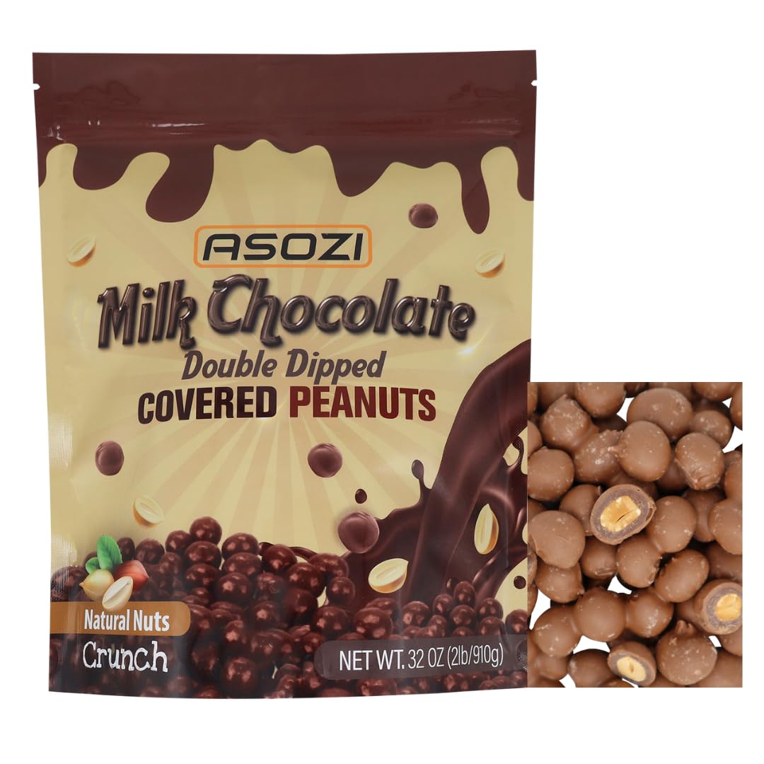Buy ASOZI Double Dipped Peanuts - 2 Pounds of Milk Chocolate-Covered ...